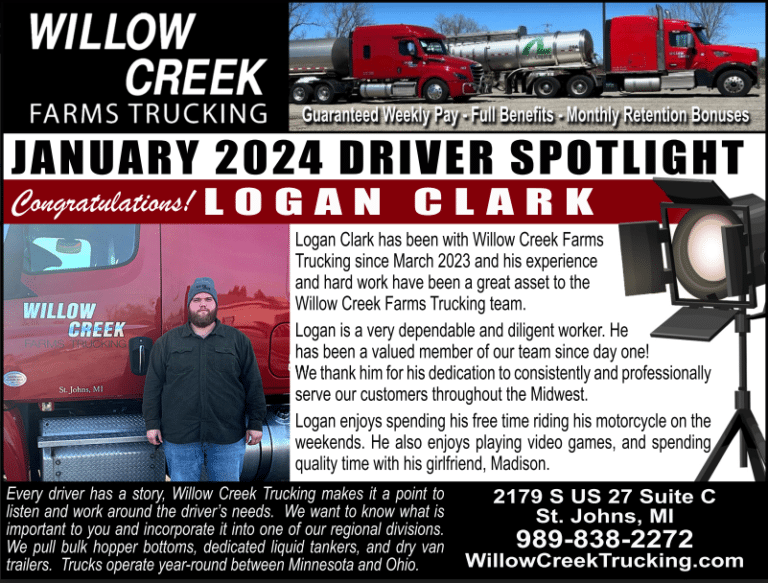 Logan Clark | JAN 2024 | Willow Creek Trucking